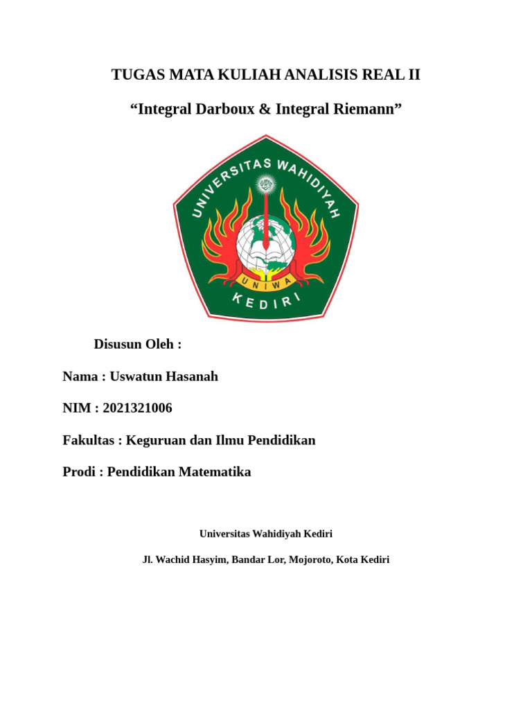 Integral Darboux & Integral Riemann | PDF
