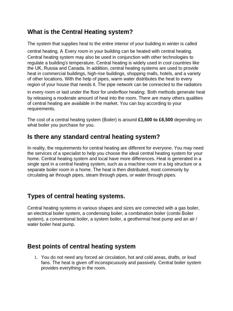 Central Heating System | PDF