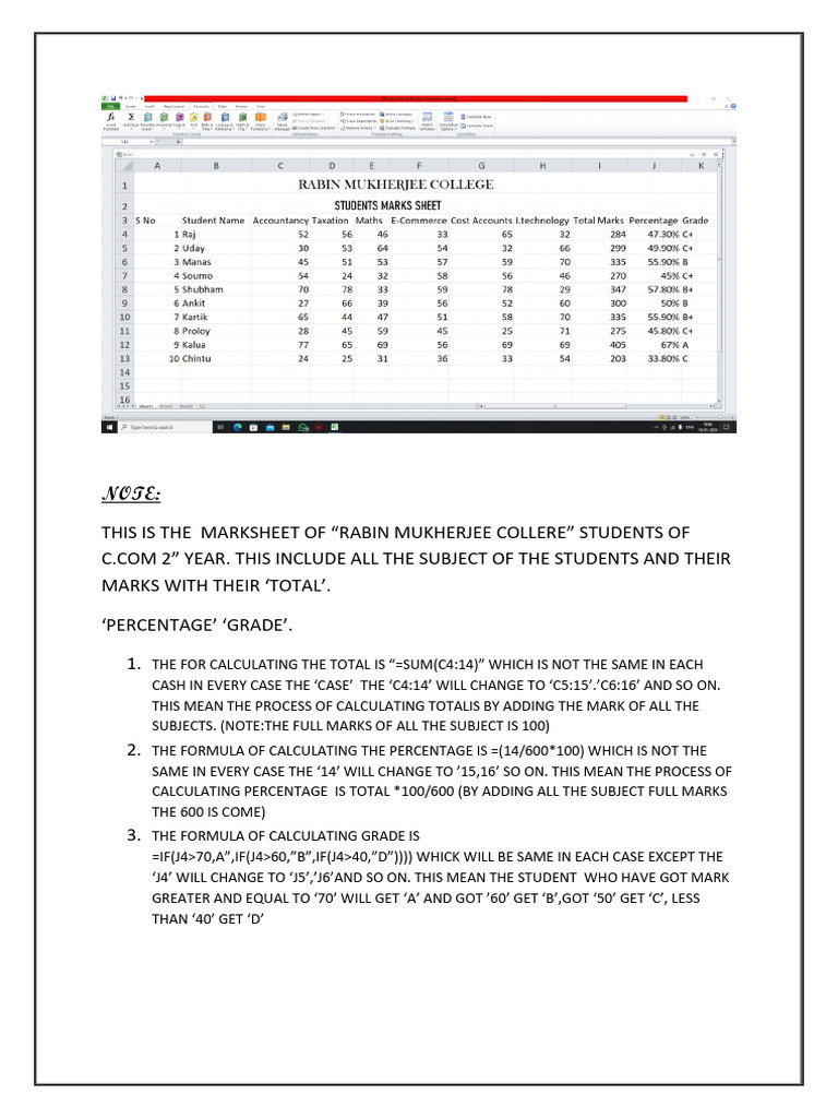 It Project (Marksheet ) | PDF