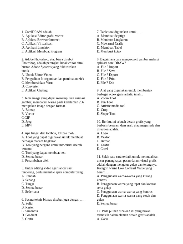 Soal Dasar-dasar Design Grafis | PDF