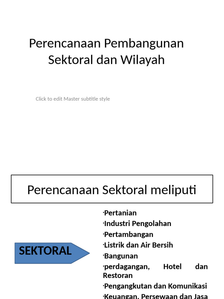 4.perencanaan Pemb Sektoral Dan Wilayah | PDF