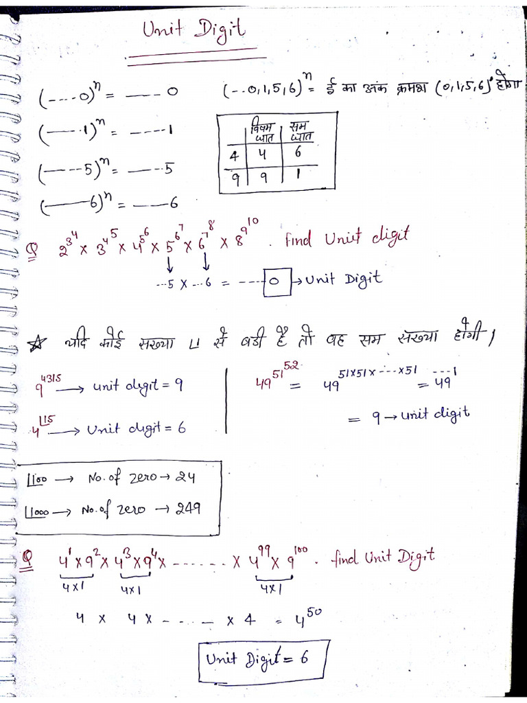 Divisibility Rule and Unit Digit | PDF