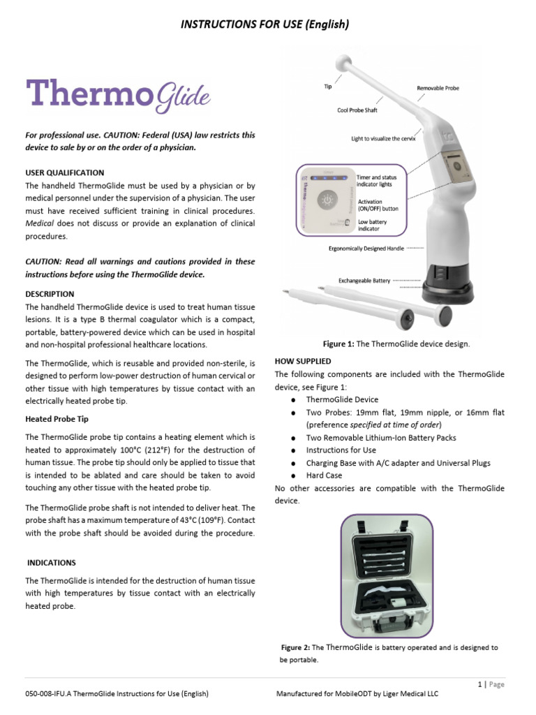 ThermoGlide Instructions For Use - 08-IFU.A | PDF | Battery Charger ...