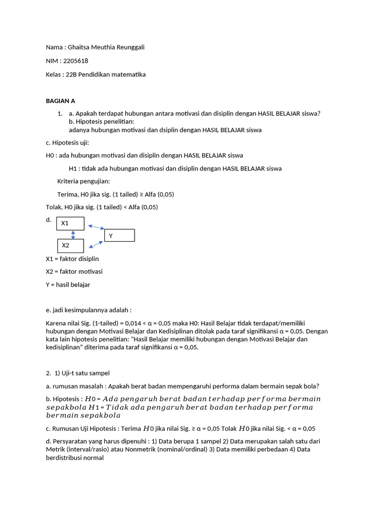 Jawaban UAS Statdas Bagian A | PDF
