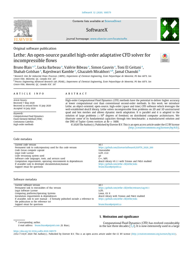 20 - 2 - LetheAn Open-Source Parallel High-Order Adaptative CFD Solver For | PDF