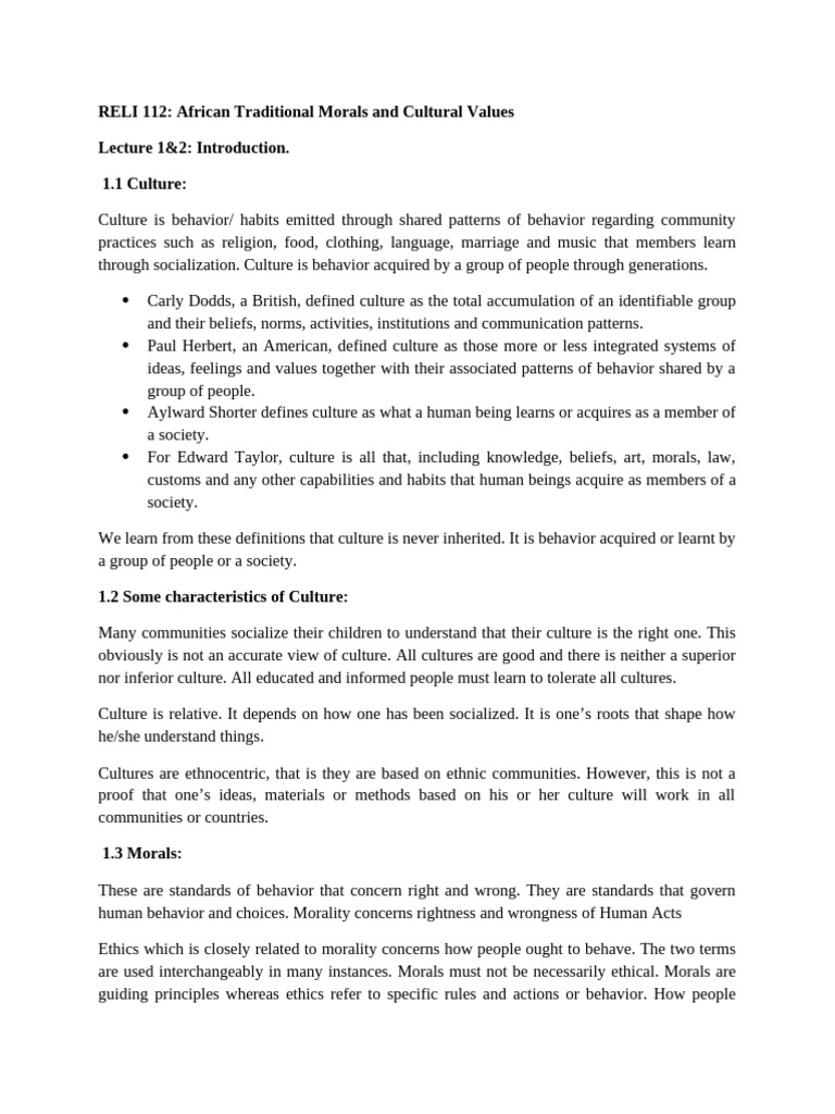 African Morals | PDF | Morality | Kinship