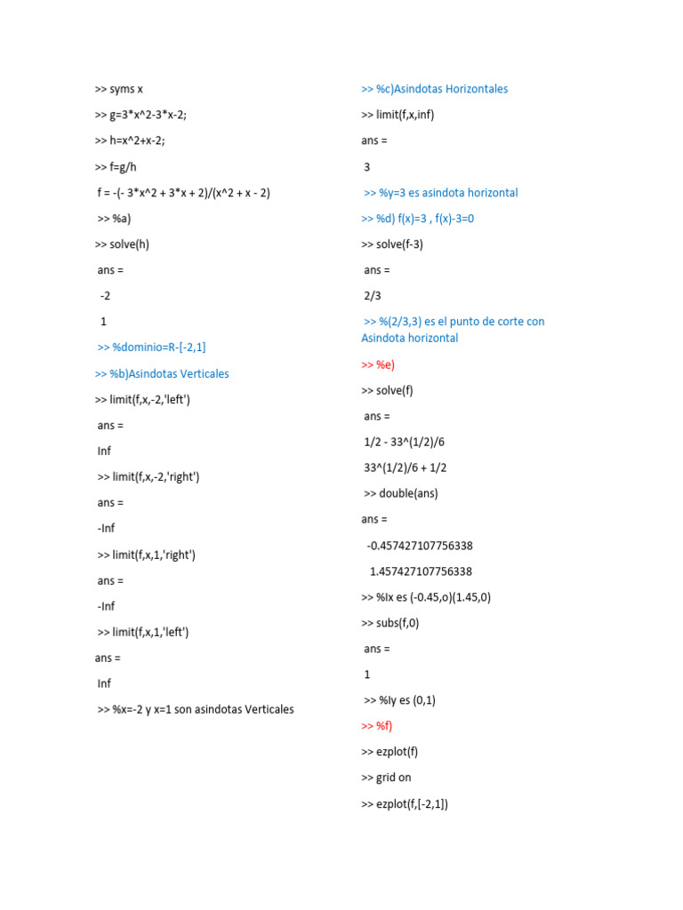 Ejercicio Largo de Matlab | PDF