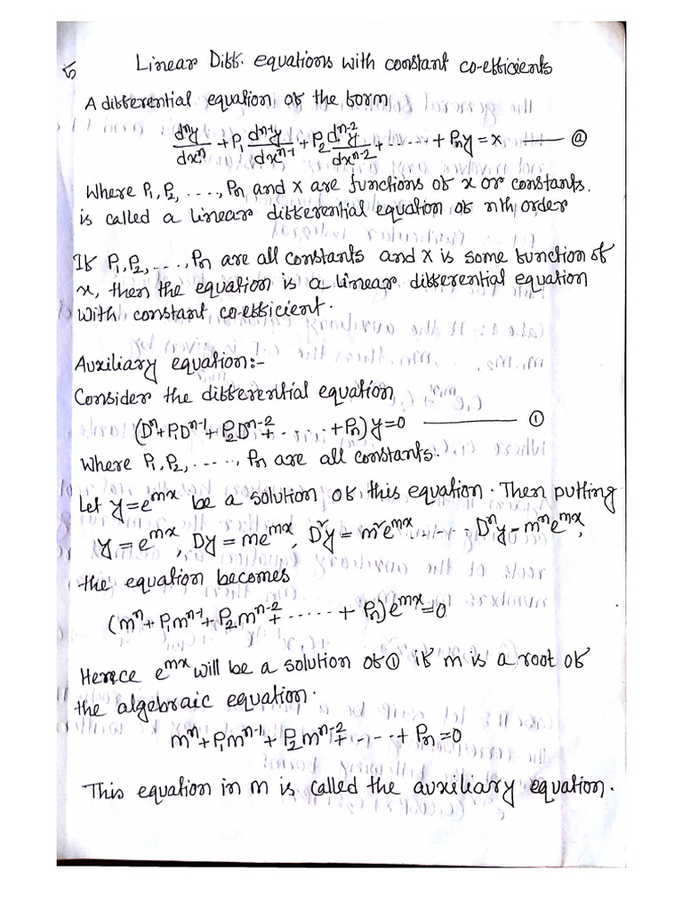 Math Linear Diff. Equation | PDF