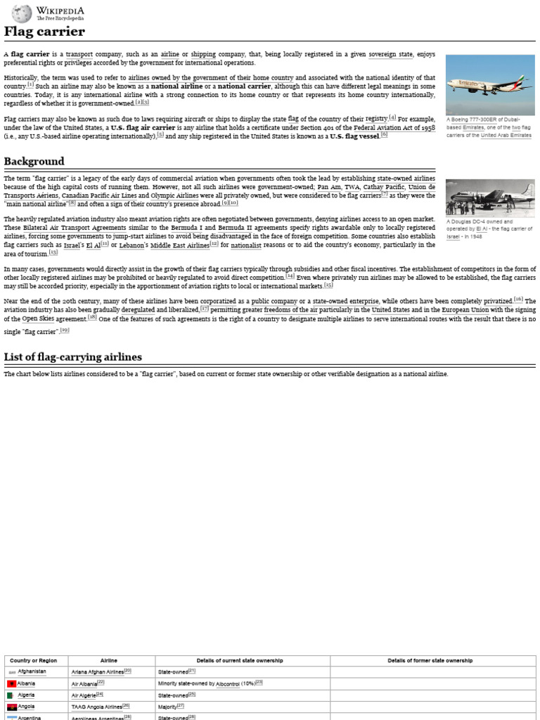 Flag Carrier - Wikipedia | PDF