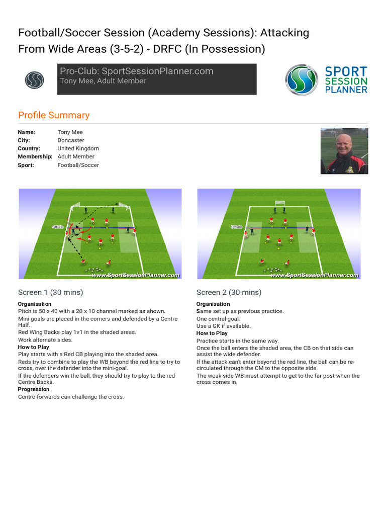 Football_Soccer_ Attacking From Wide Areas (3-5-2) - DRFC (In Po | PDF