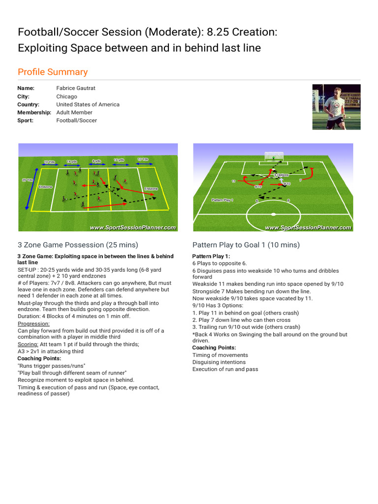 Football - Soccer - 8.25 Creation - Exploiting Space Between and in | PDF