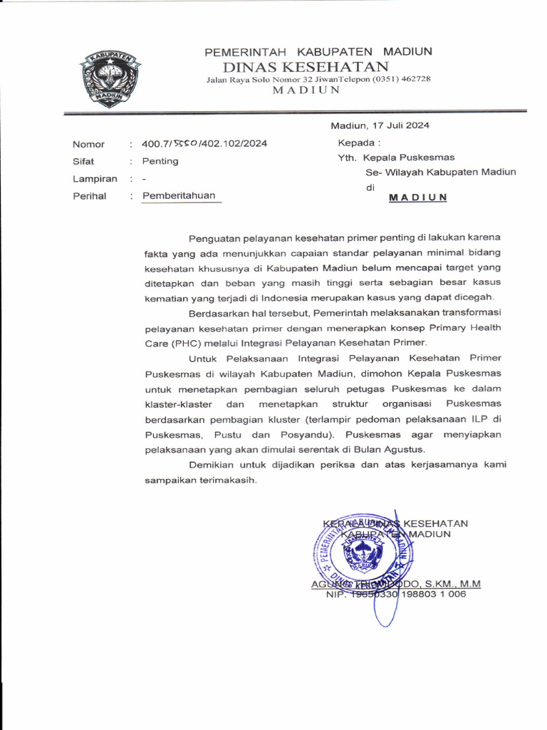 Pemberitahuan Pedoman Pelaksanaan Ilp | PDF