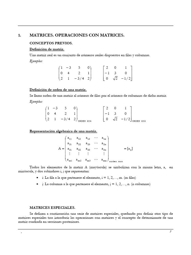 Introducción a las Matrices en Matemáticas | PDF | Matriz (Matemáticas ...