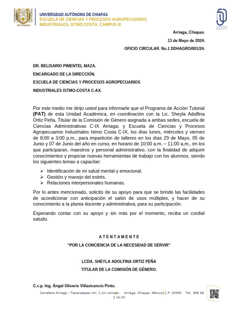 Oficio N.1 Agroindustrias | PDF