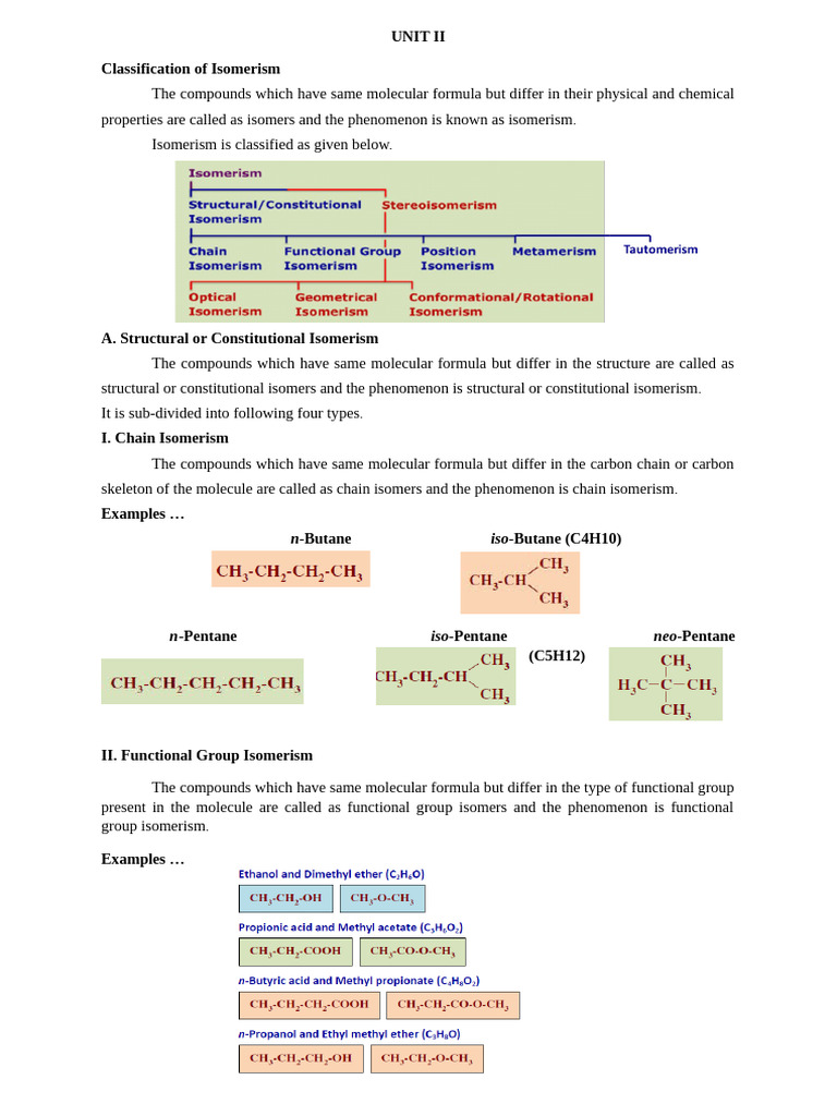 Classification of Isomerism | PDF