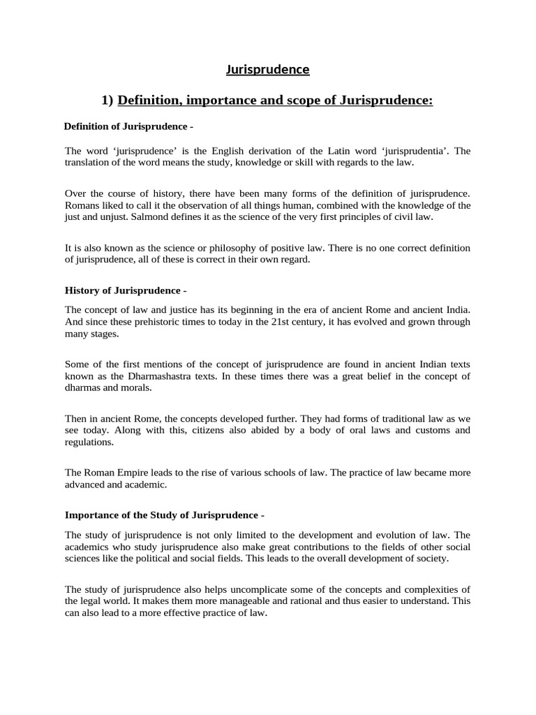 Jurisprudence Notes by Manish | PDF