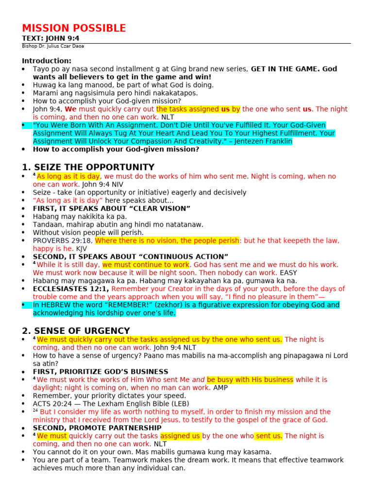 Mission Possible | PDF