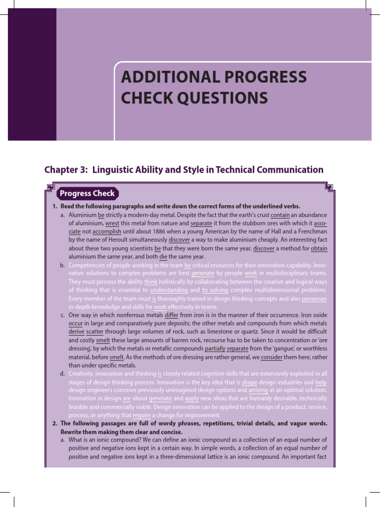 Additional Progress Check Questions - 30 July | PDF