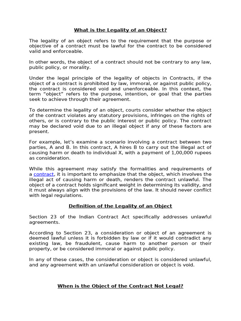 Unit 3 What Is The Legality of An Object | PDF