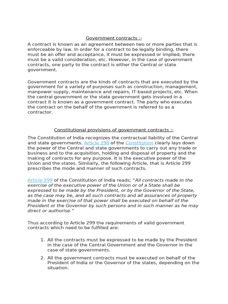 Unit 5 Government Contracts | PDF