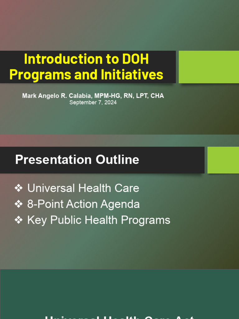 DOH's 8-Point Action Agenda 2024 | PDF | Rabies | Vaccines