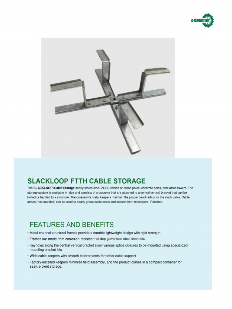 GKON - FTTH Cable Slack Storage | PDF