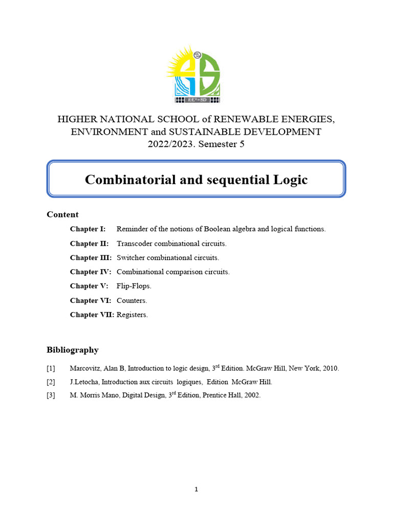 Combinational System Coures ch1 | PDF