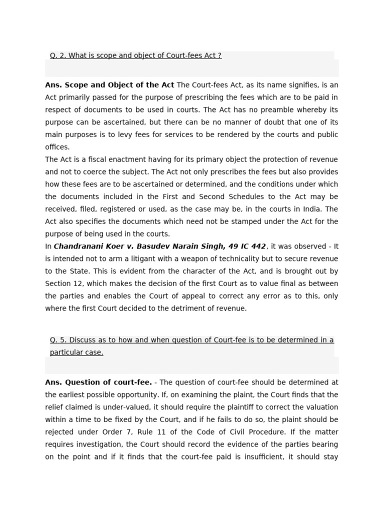 Court Fees Act | PDF