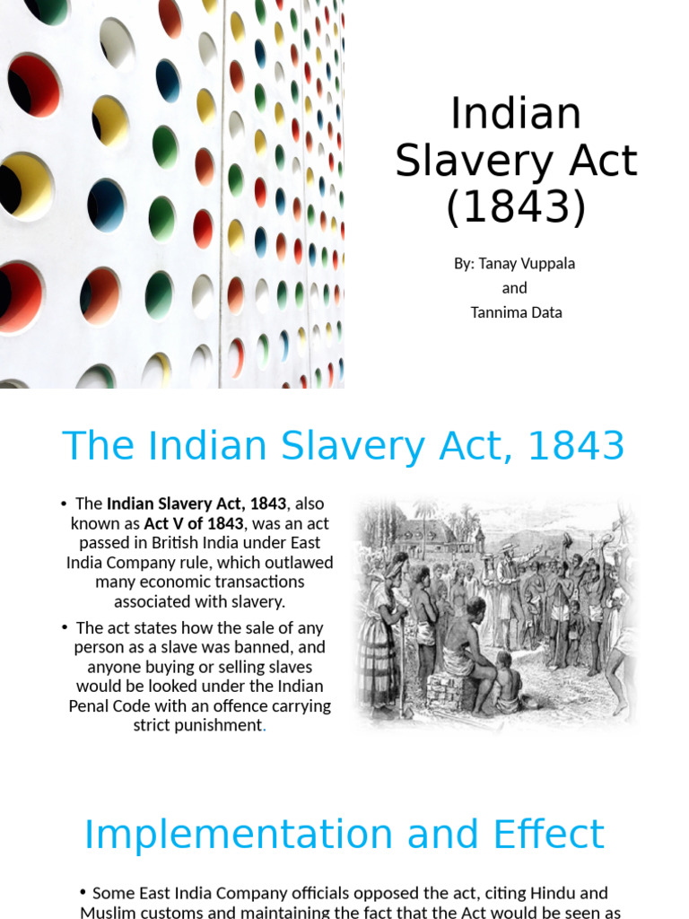 Indian Slavery Act (1843) | PDF