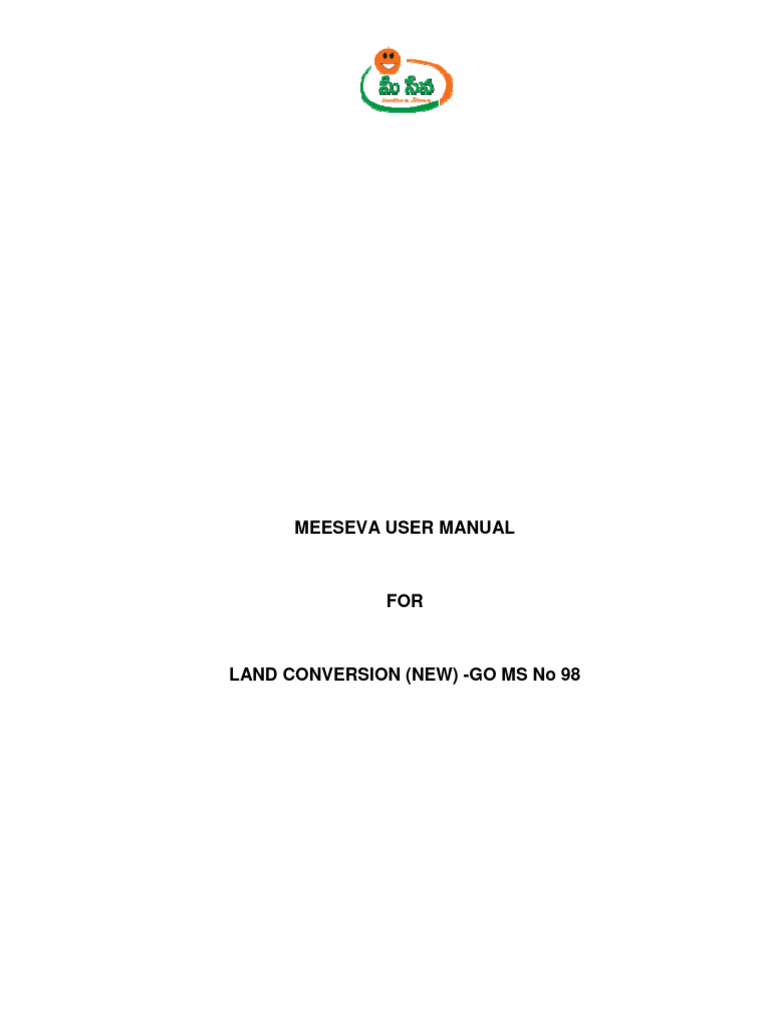 Land Conversion (New) - GO MS No 98-User Manual For Kiosk Ver 1.0 | PDF