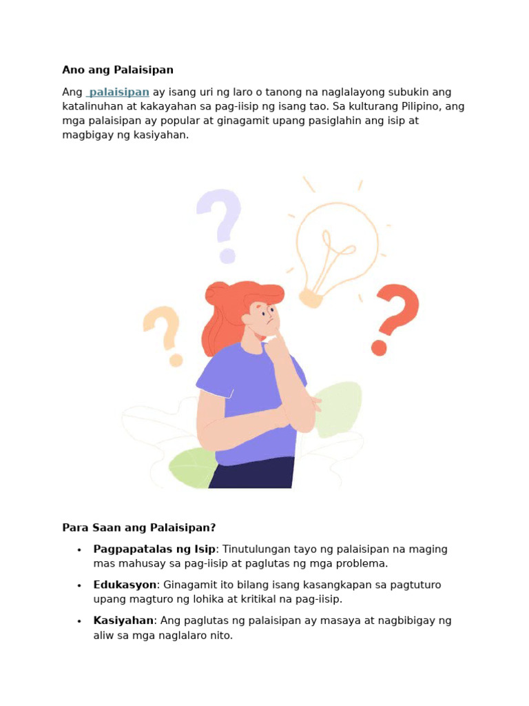 Ano Ang Palaisipan | PDF
