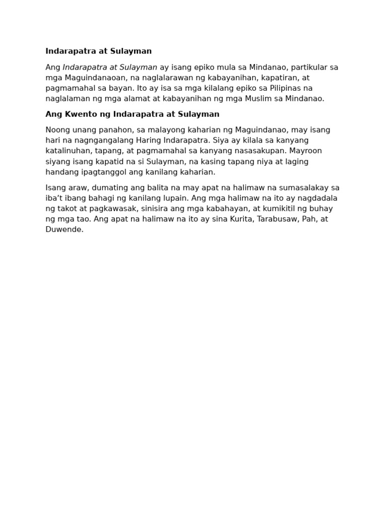 Indarapatra at Sulayman | PDF | Mindanao | Philippines