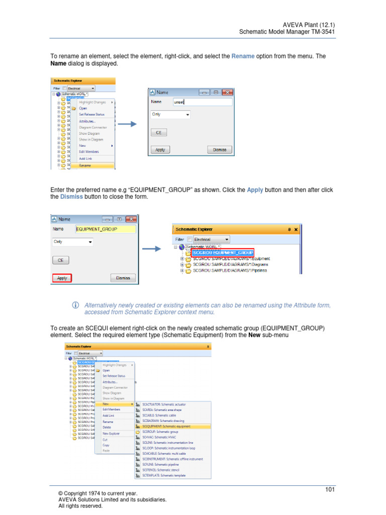 TM 3541 Aveva Plant 121 Schematic Model Manager Rev 30 PDF Free 101 123 | PDF | Databases ...