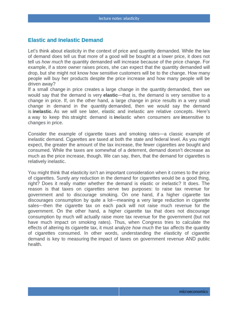 Elasticity Notes | PDF