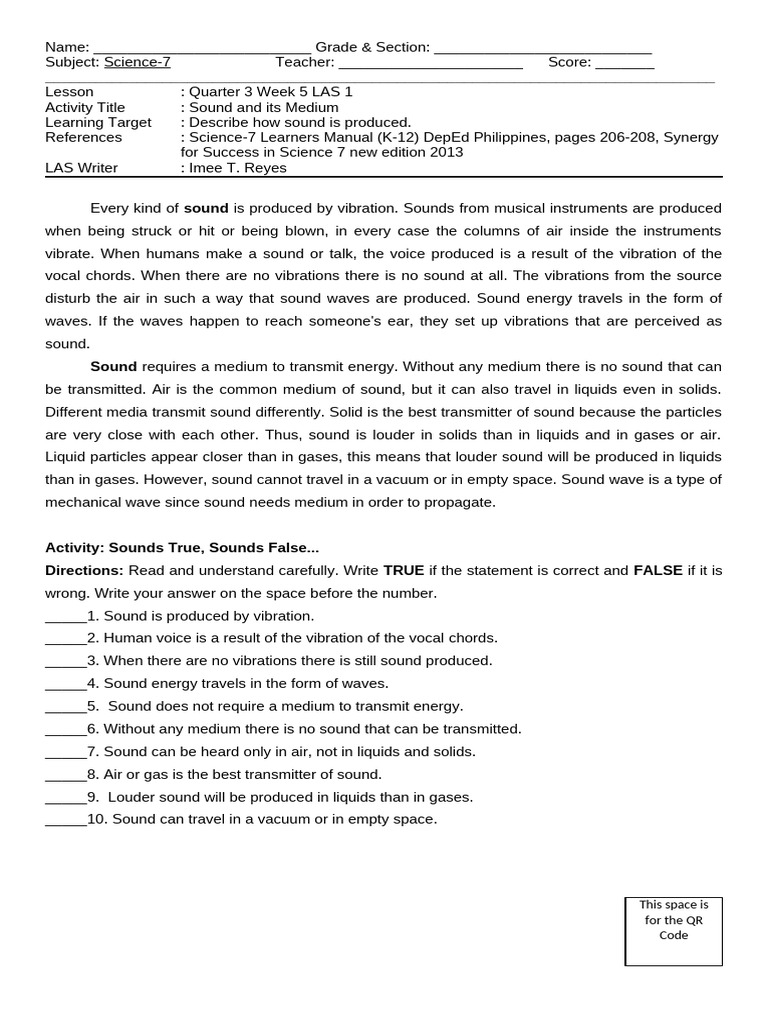Science 7 Q3 WK 5 Las 1 | PDF