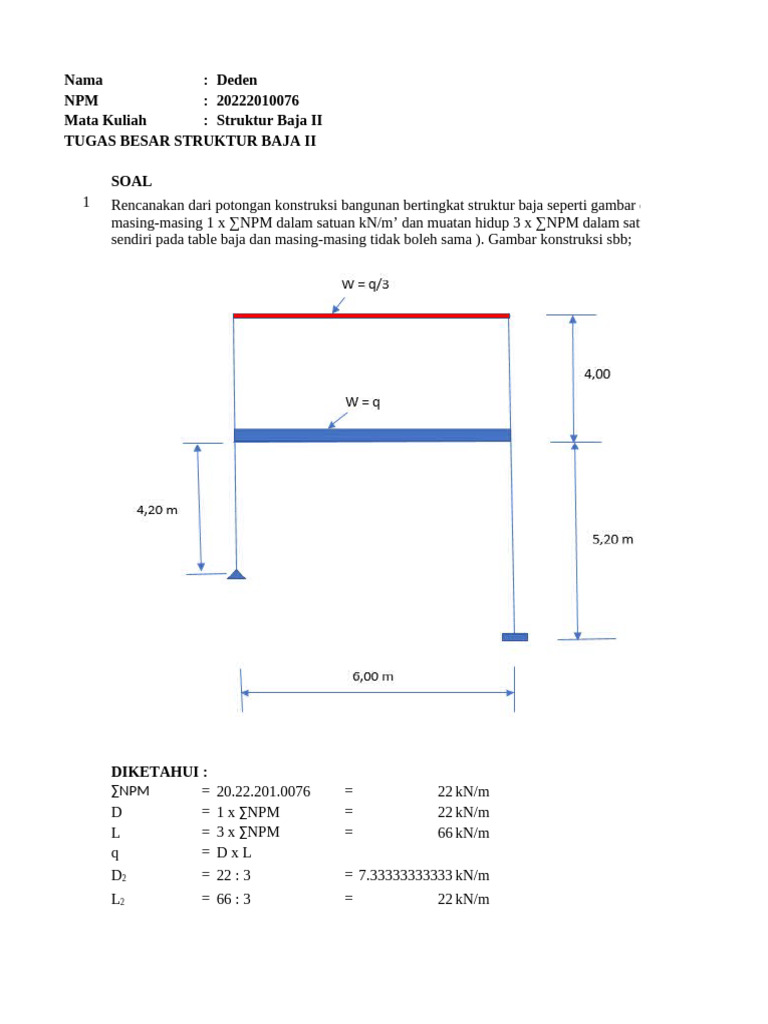 Tugas Besar 1 Struktur Baja 2 | PDF