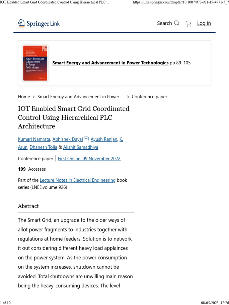 IOT Enabled Smart Grid Coordinated | PDF