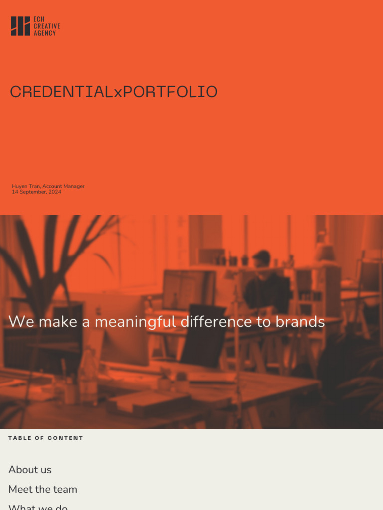 ECH-CREATIVE Credential-Portfolio 20240914 | PDF | Brand | Expert