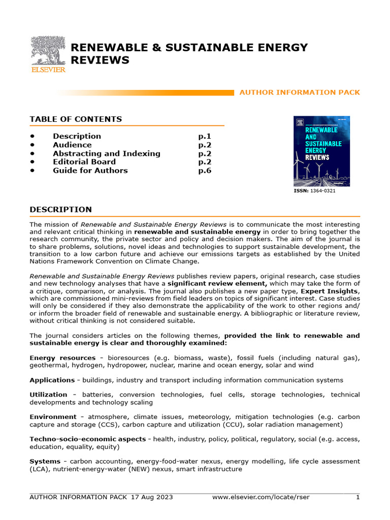 Renewable and Sustainable Energy Review | PDF