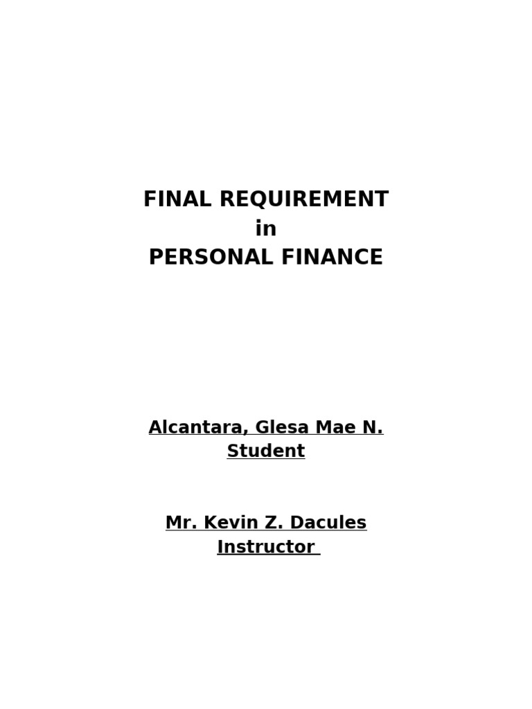 Case Study-Personal Finance | PDF
