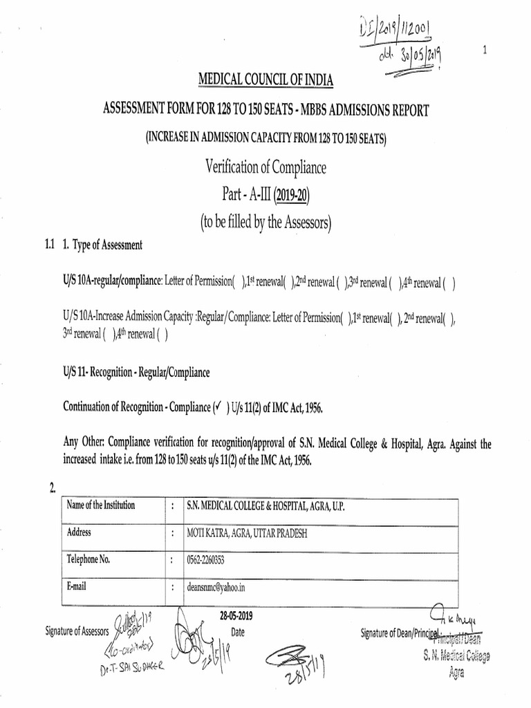 S N Medical College Agra Assessment Report | PDF