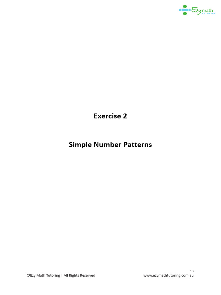 Year 5 Maths - Algebra - Patterns - Simple Number Patterns - Questions (Ch3 Ex2) | PDF