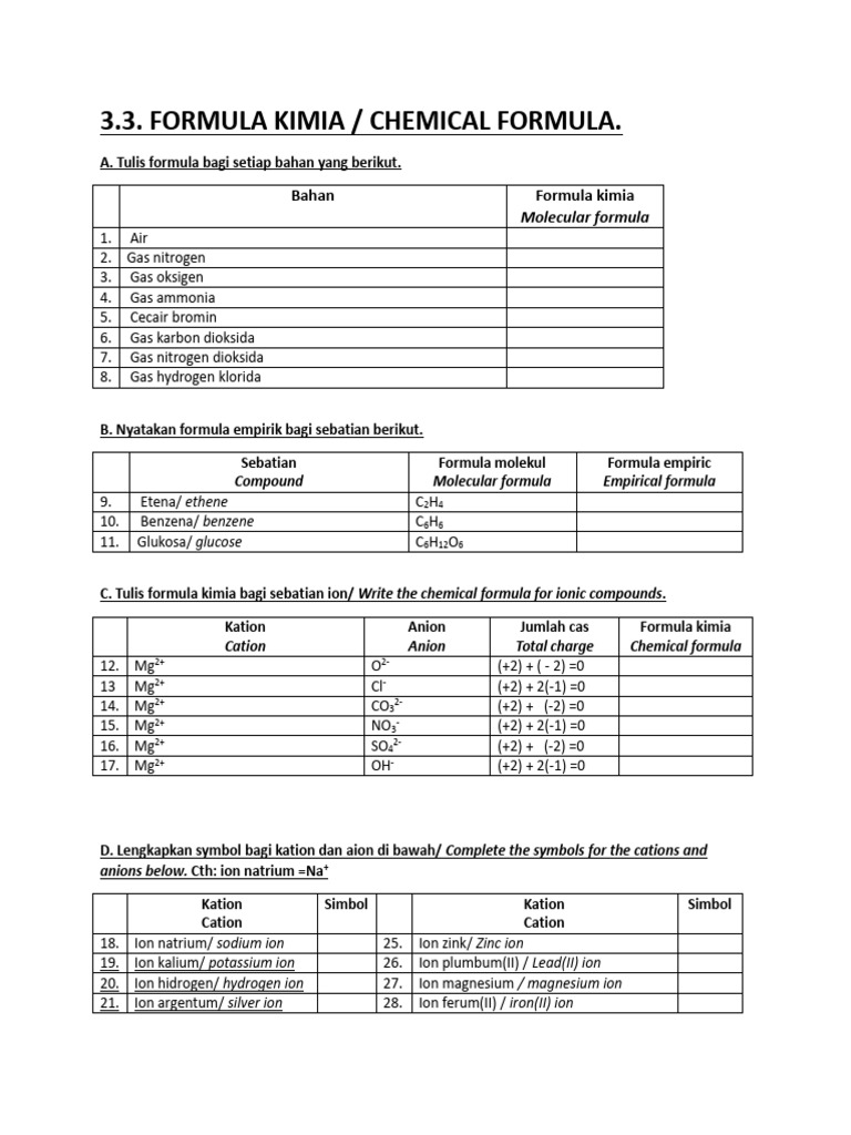 3.3 Formula Kimia | PDF