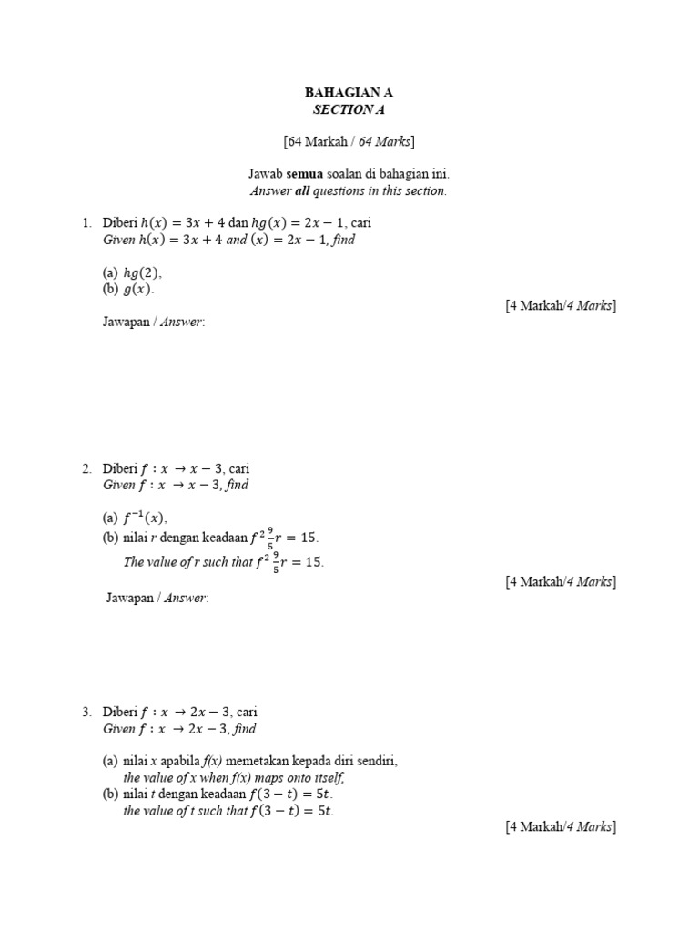 ADD MATH F4 PAPER 1 | PDF