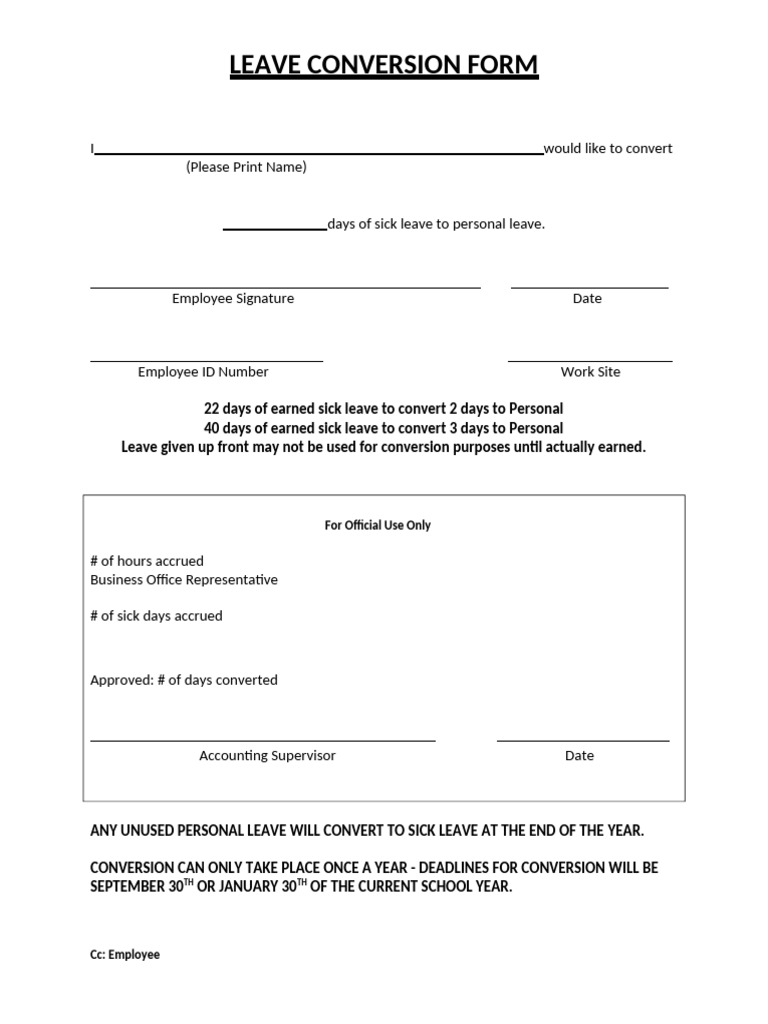 Leave Conversion Form | PDF
