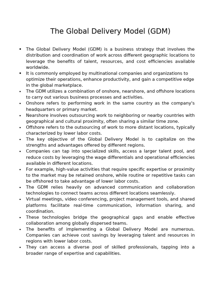 Global Delivery Model | PDF