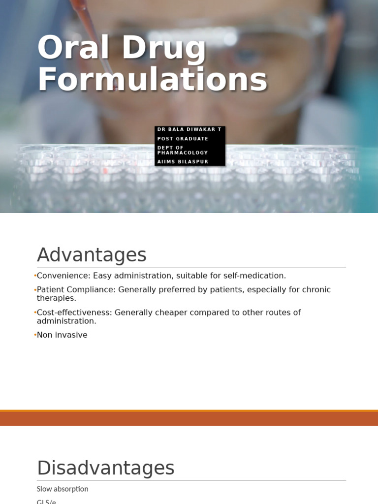 Oral Drug Formulations | PDF