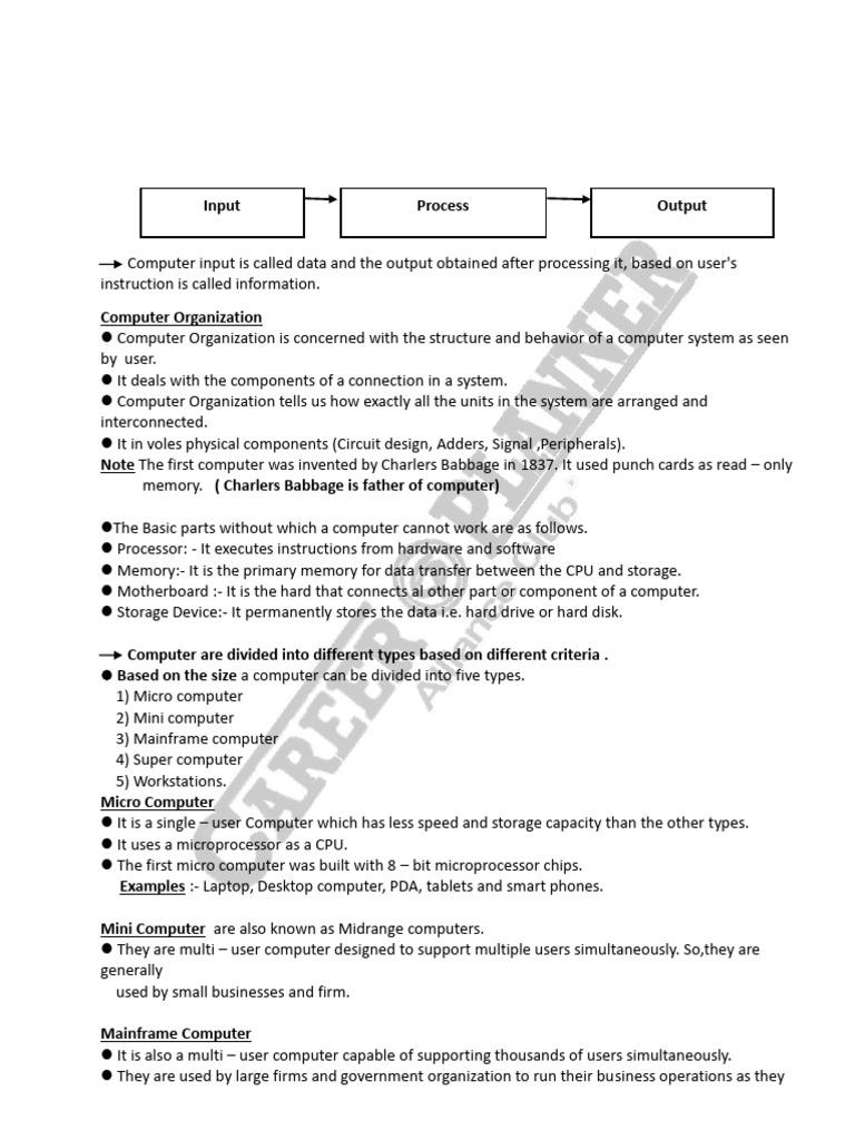 Computer Notes (Chapter 1) | PDF