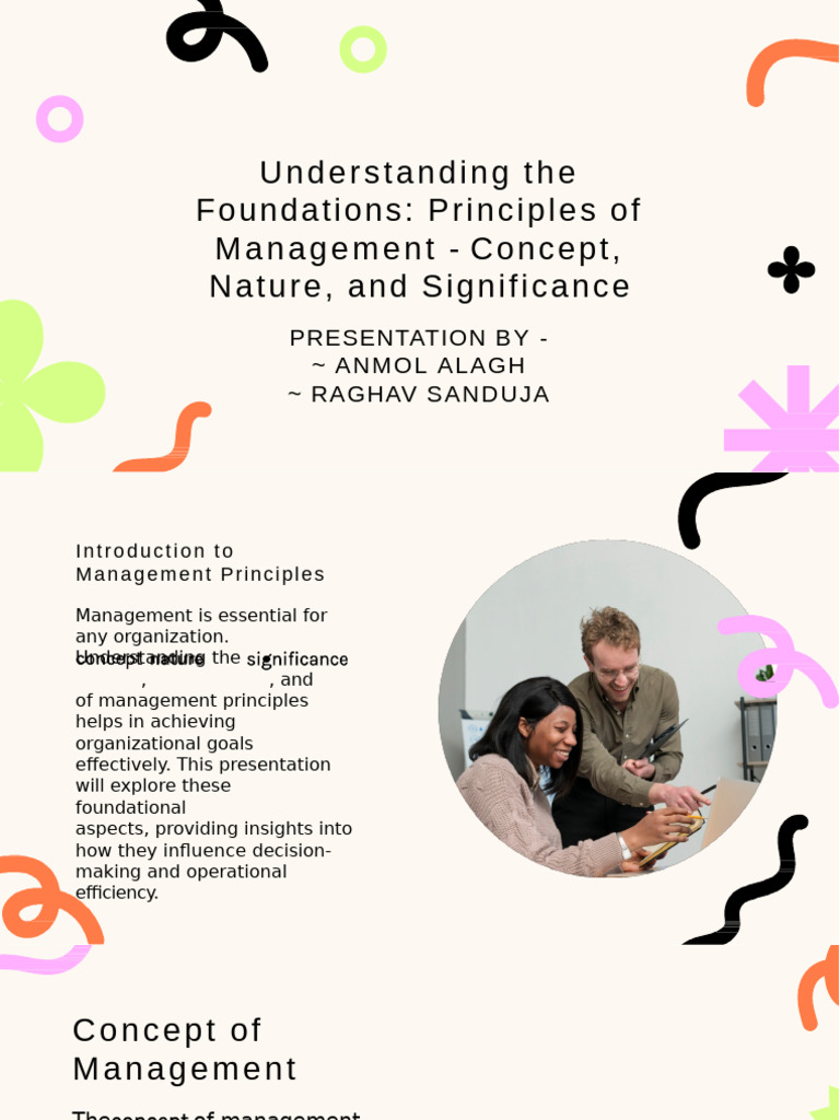 Slidesgo Understanding The Foundations Principles of Management Concept Nature and Significance ...