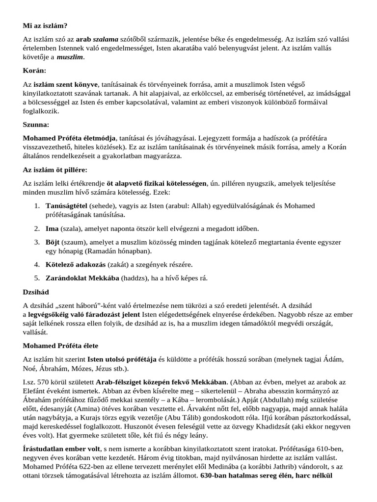 Mi Az Iszlám | PDF